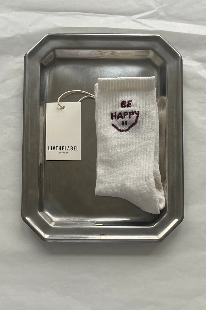Liv The Label Be Happy Socks Off White - 100% Sisters Concept Store